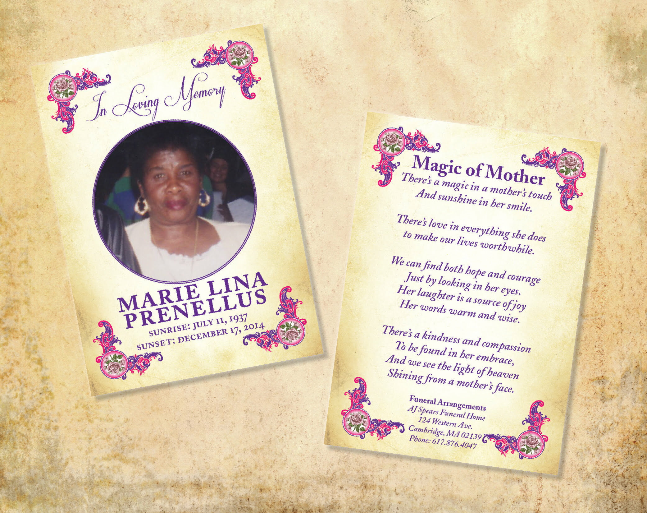 Wallet-Sized Laminated Prayer Cards: Elegant Rose Collection ...